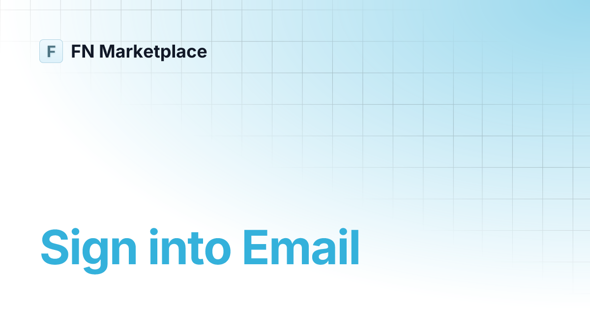 Step 2: Sign into Email | FN Marketplace